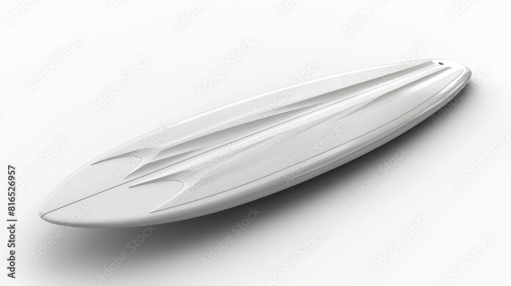 White surfboard pictured on a white background. Mockup of a white ...