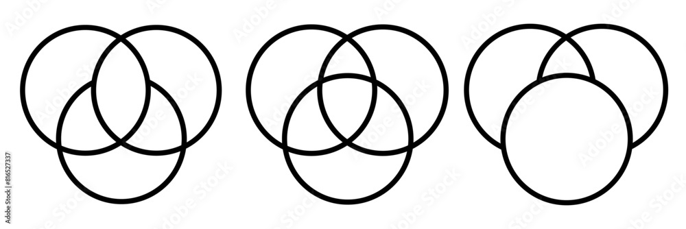 Vetor de overlapping circles. Venn diagram infographics for three ...