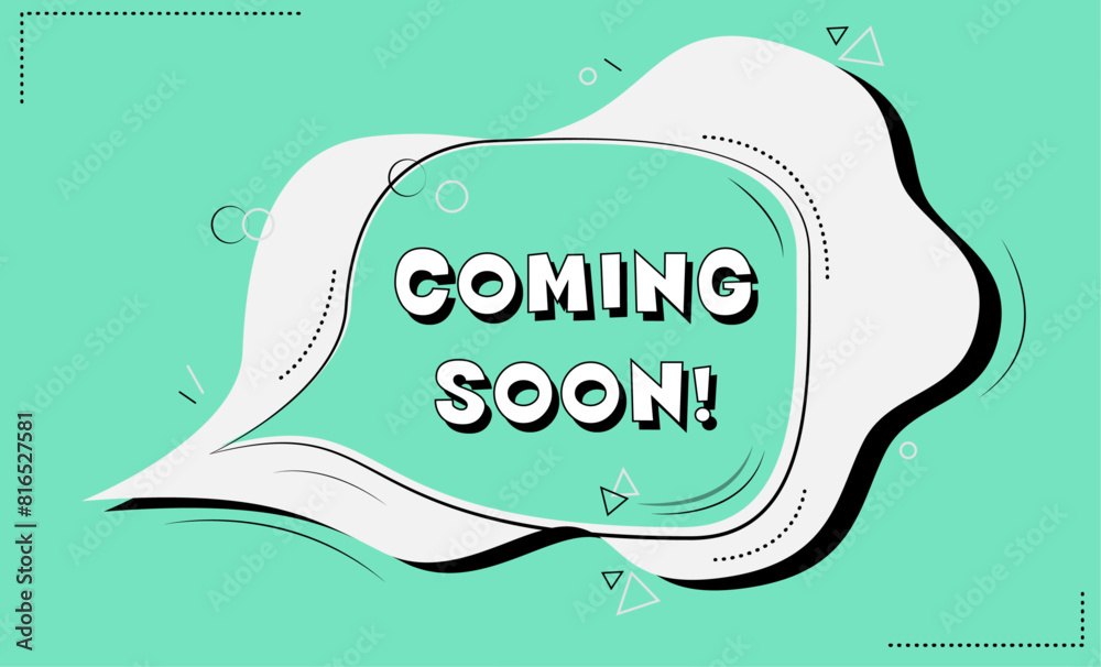 Coming soon. Loudspeaker alert message. Promotion banner sign. New ...