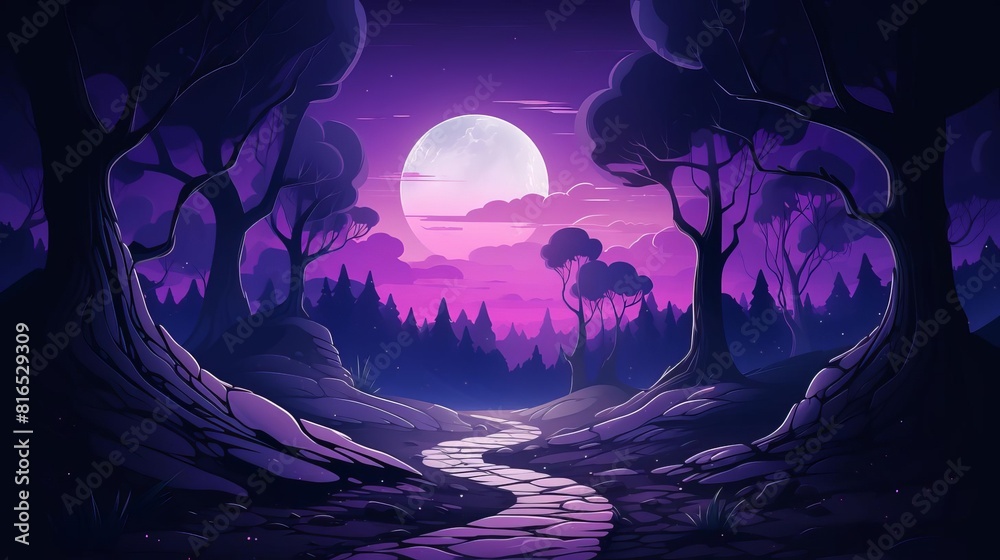 Mysterious pathways flat design front view winding trails theme ...