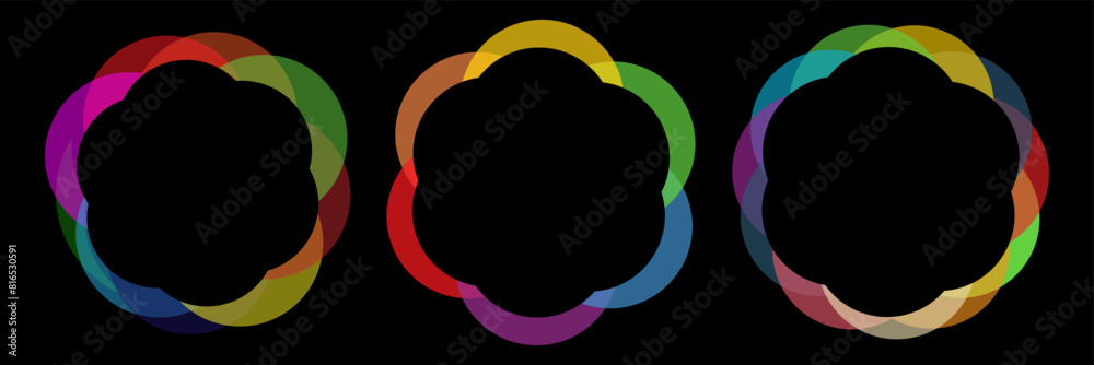 overlapping circles. Venn diagram infographics for three circle design ...