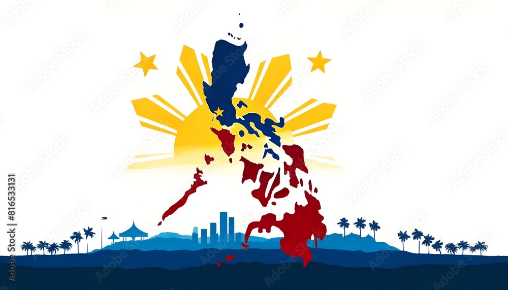 Watercolor illustration of the philippines independence day with ...