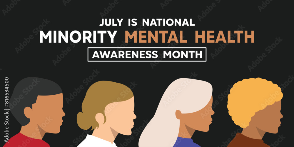 National Minority Mental Health Month. Men and womens. Great for cards ...