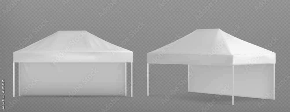 White event tent mockup. Marquee canopy stand. 3d isolated outdoor ...