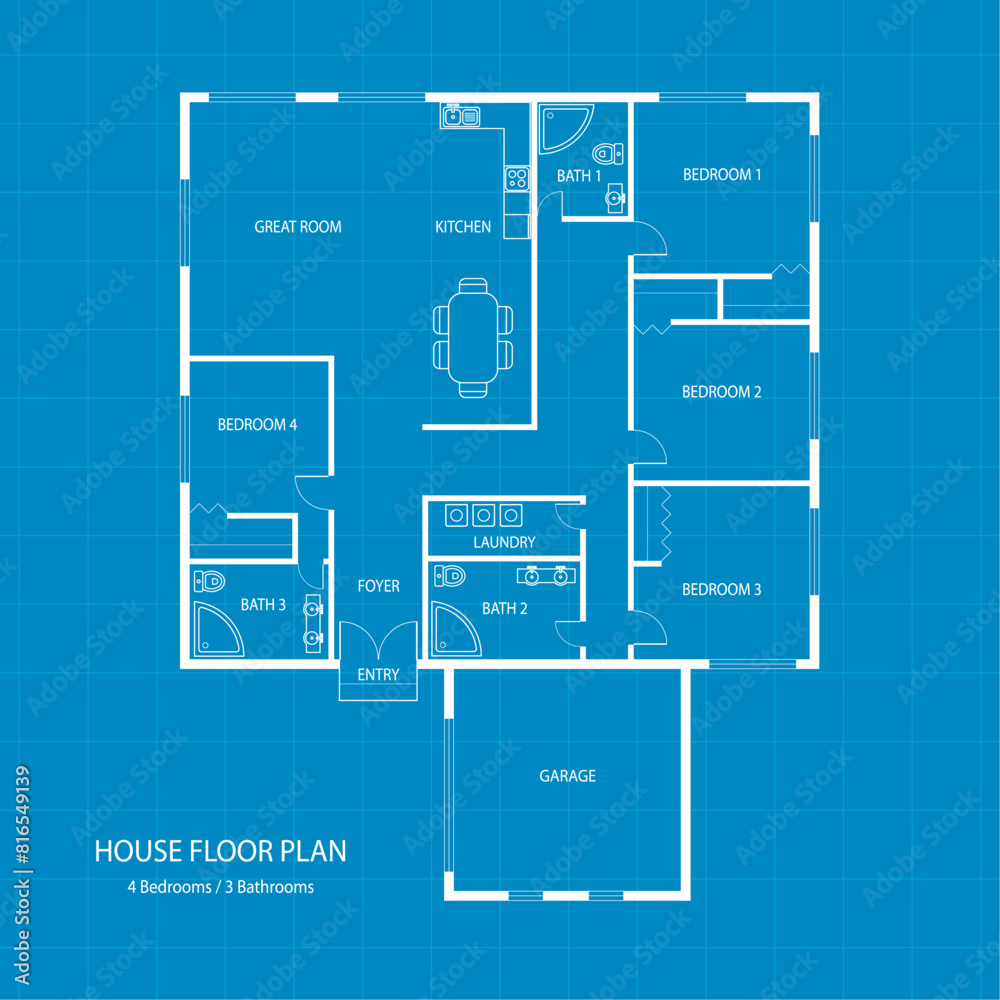Housing architecture. house blueprint engineering drawings and plan on ...