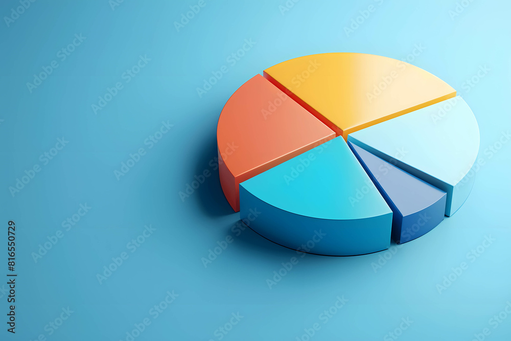 Wallpaper or background 3D pie chart represent financial shares and ...
