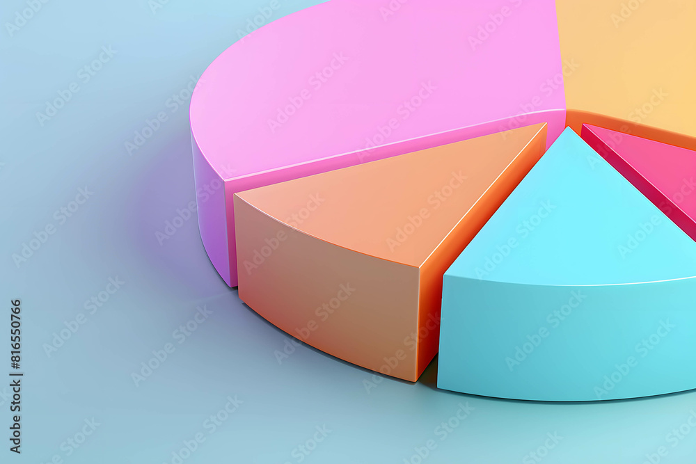 Wallpaper or background 3D pie chart represent financial shares and ...