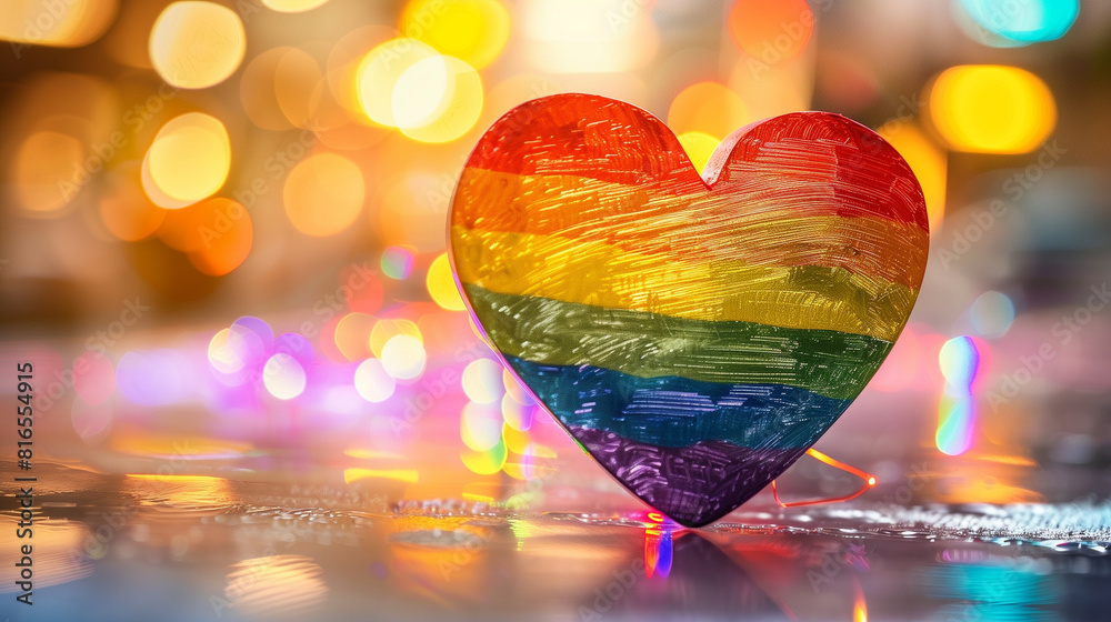 Pride Heart: A heart-shaped emblem adorned with the colors of the ...