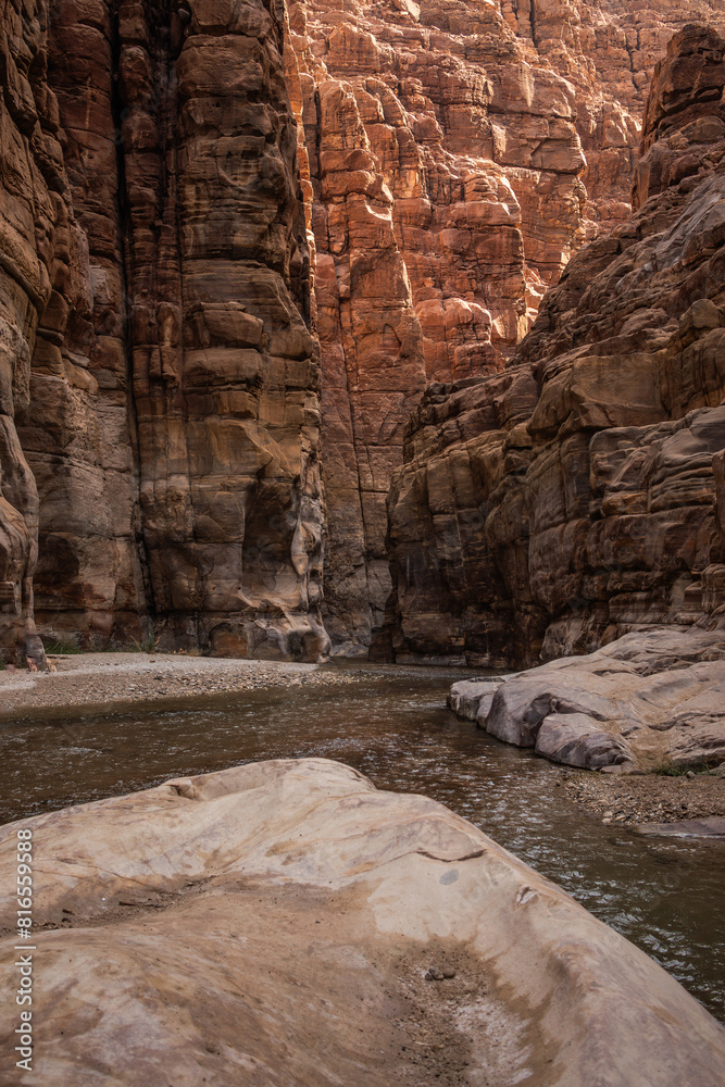 Vertical Scenery of Wadi Mujib Biosphere Reserve in Jordan. Jordanian ...