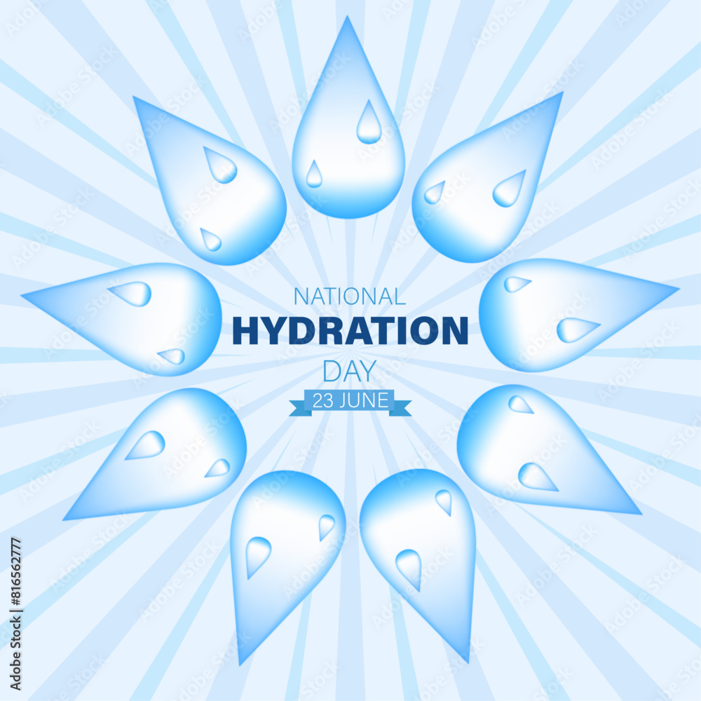 National hydration day poster template design for celebration hydration ...