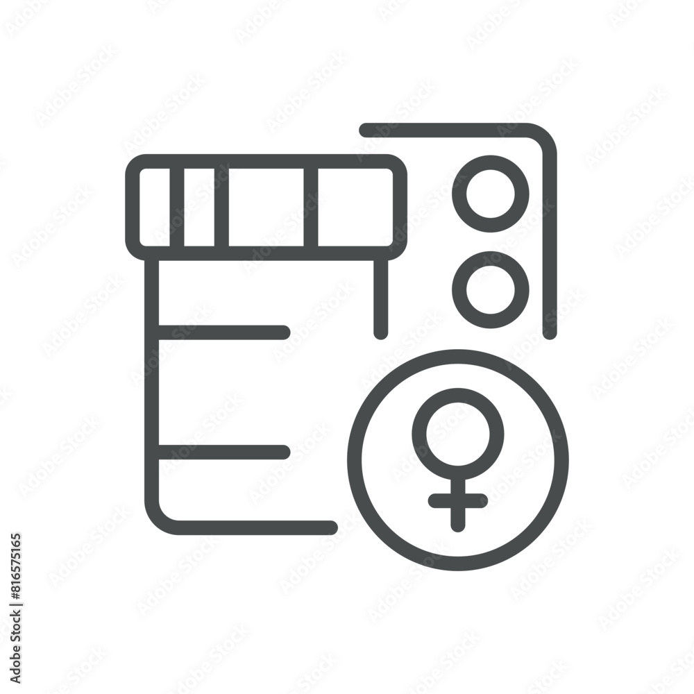 Women Hormonal Therapy Icon. Vector Illustration of Medication Bottle ...