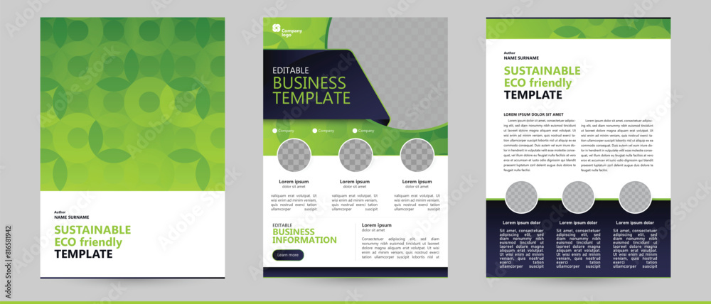 sustainability environment eco organic green circle background template ...