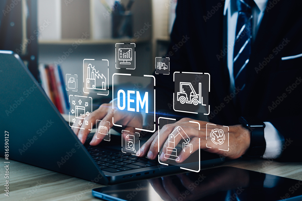 Ilustração do Stock: OEM, Original Equipment Manufacturer. Businessman ...