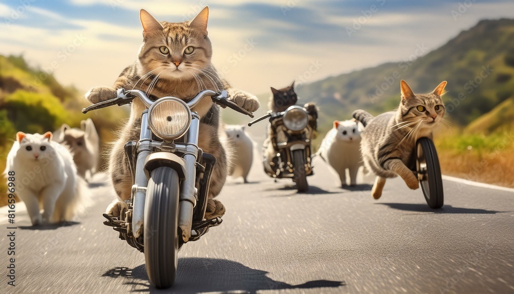 Feline Fury: A Cat's High-Speed Motorcycle Escape from a Deadly Horde ...