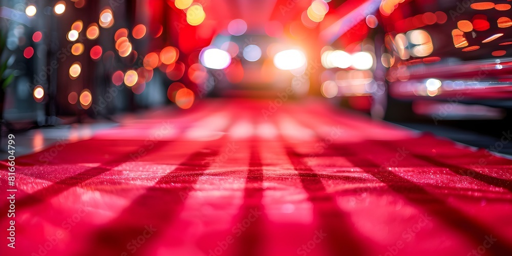 Arrival of a Luxurious Limousine at a Red Carpet Event. Concept Red ...