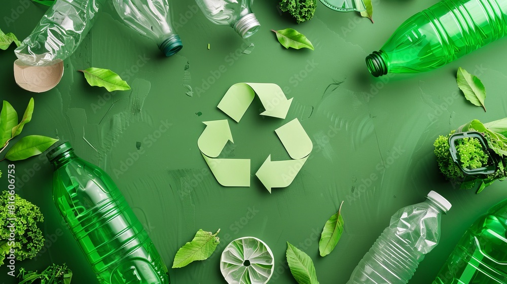 Banner for the main page of the site about waste recycle with in green ...
