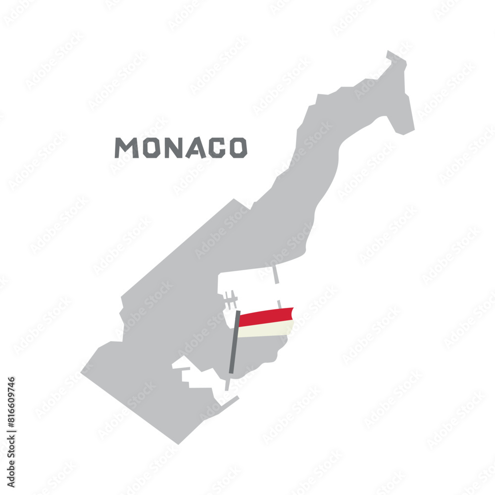 Monaco vector map illustration, country map silhouette with the flag ...