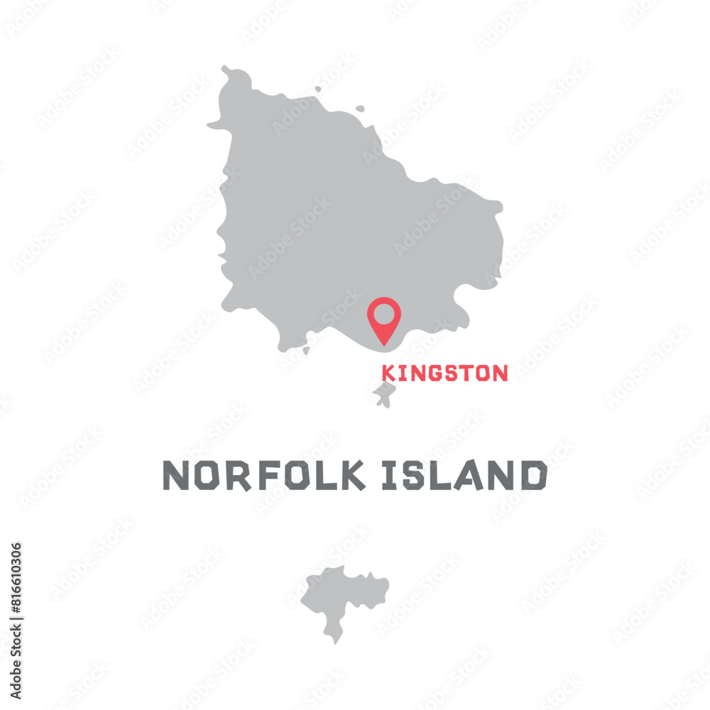 Norfolk island vector map illustration, country map silhouette with ...