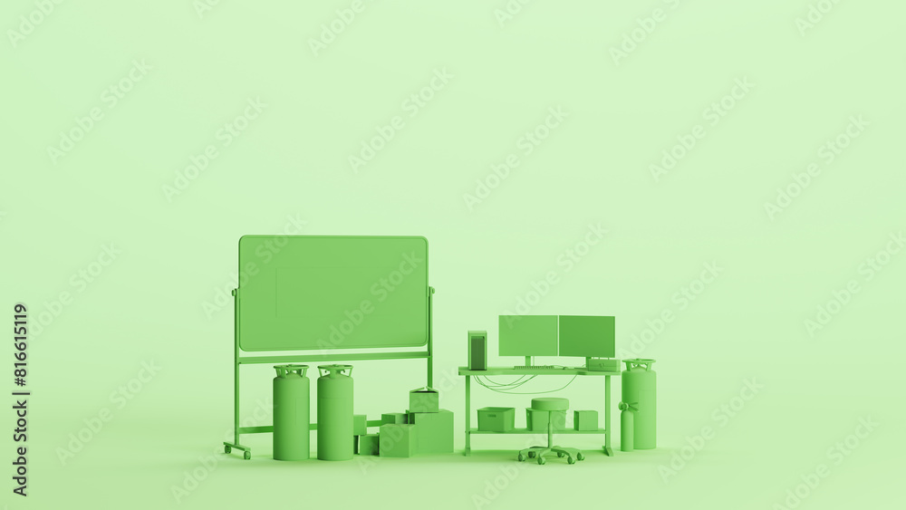 Green laboratory equipment science lab research modern workplace mint ...