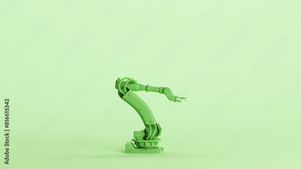 Green robotic arm engineering manufacturing industry technology soft ...