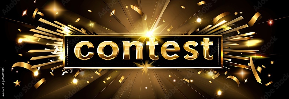 prize AI Concept confetti dark winner award. Cup background golden ...