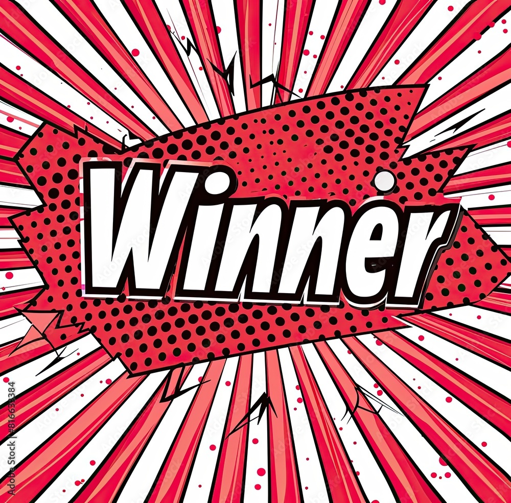 comic abstract pop art winner background with thunder illustration. AI ...