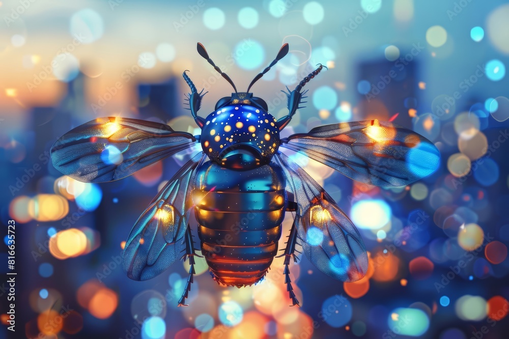 Amazing closeup charismatic of an insect in a superhero costume, saving ...