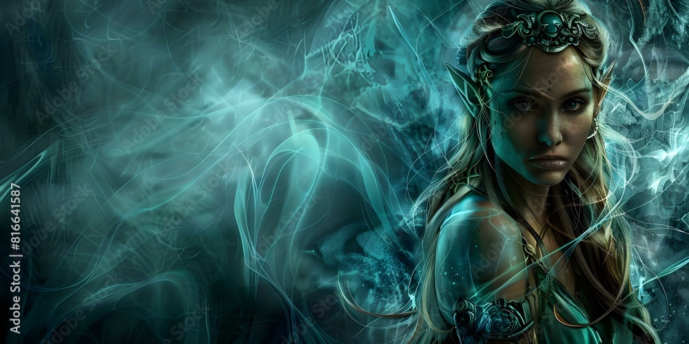 Digital portrait of a wood elf character for online fantasy roleplay ...