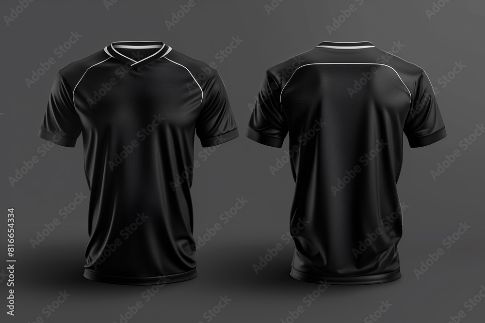 black jersey template for team club, jersey sport, front and back ...