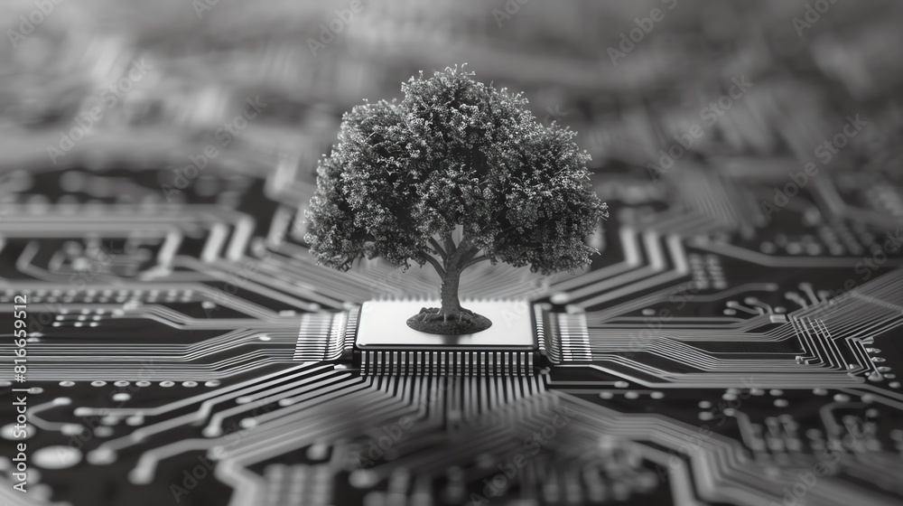 Environmental sensors front view close up of a tree that acts as an ...