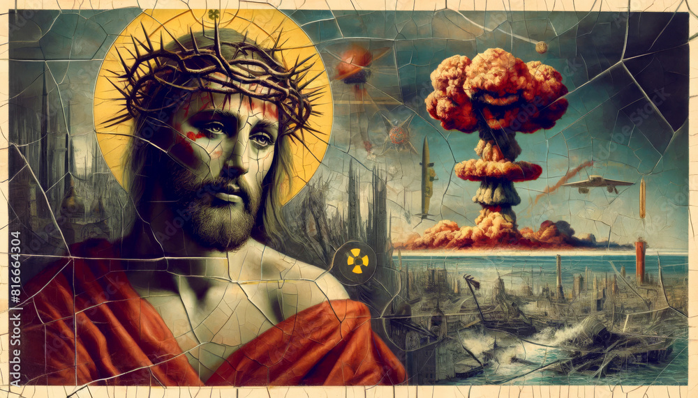 Sorrowful Reflection: A painting in an old-world art style, depicting ...