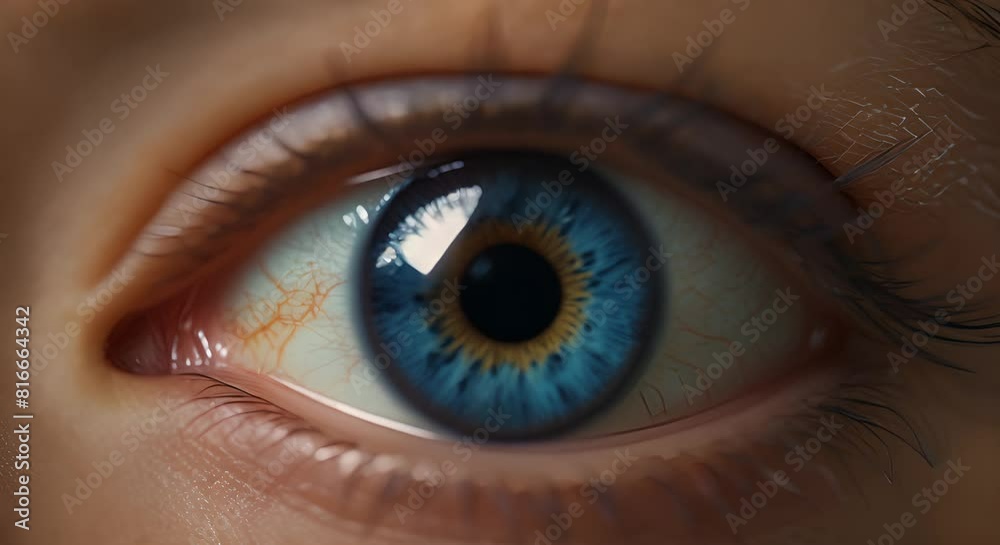 Close-up macro photography of a human eyeball with long eyelashes ...