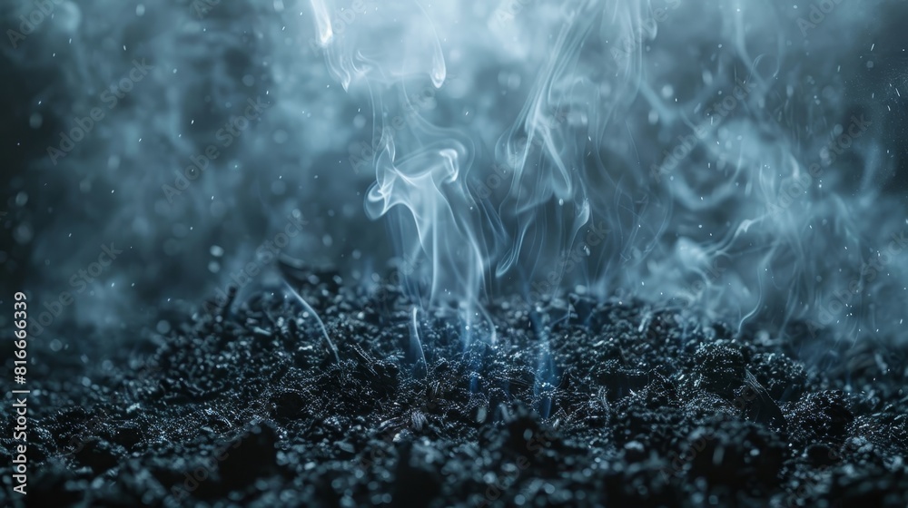 Intimate view of ashes from a cremation ceremony, highlighting their ...
