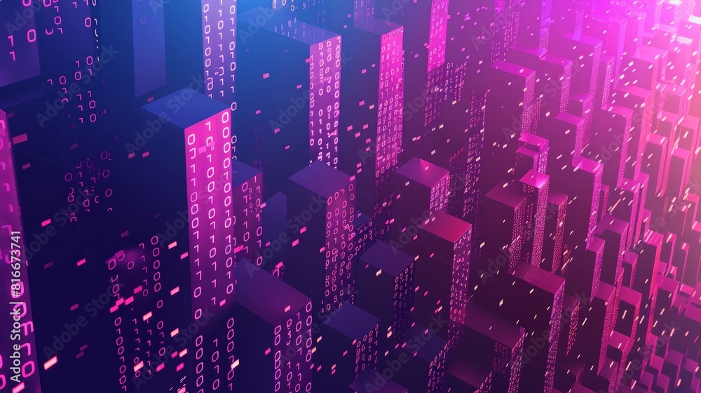 Visualization of digital binary data flow analysis in an isometric ...