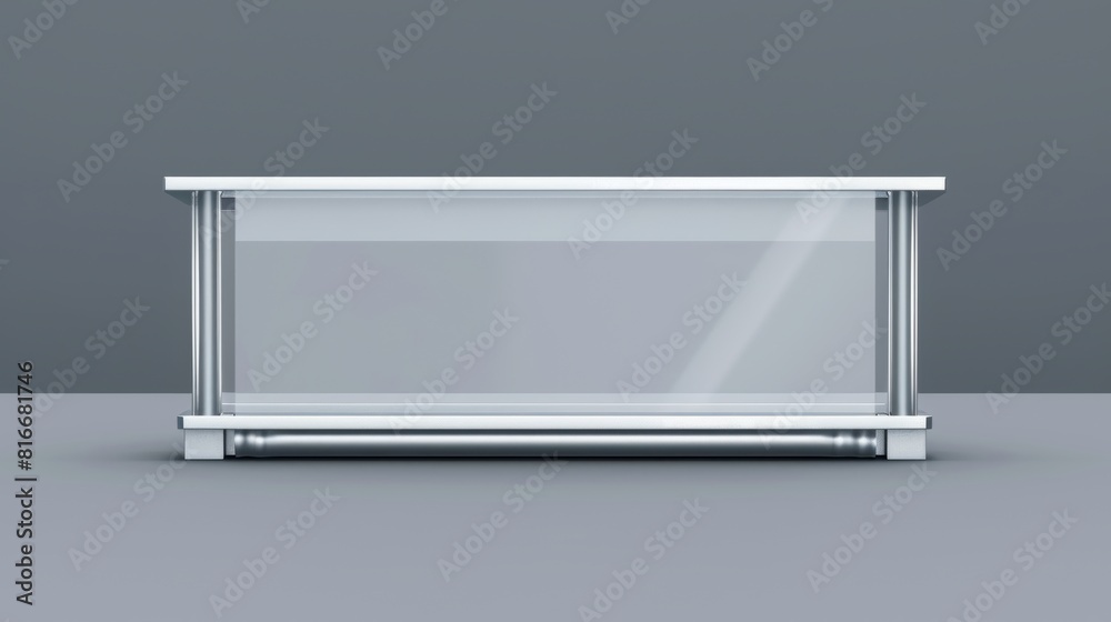 Realistic modern mockup of a metal stand for identification tags ...