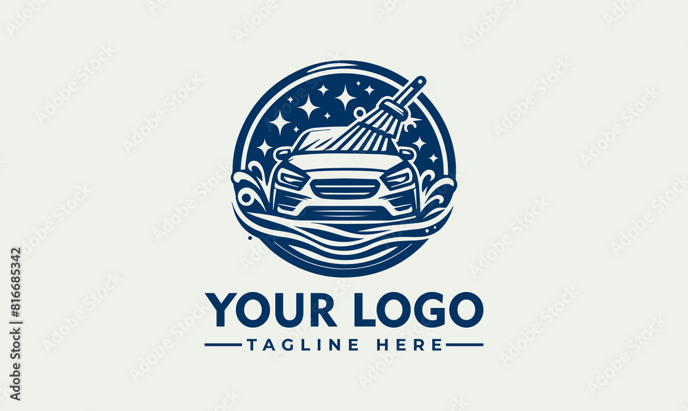 car wash vector logo simple luxury vector logo car wash Car Clean Logo ...