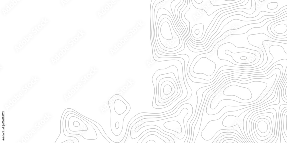 Vector geographic contour map. Topography map background. Black and ...