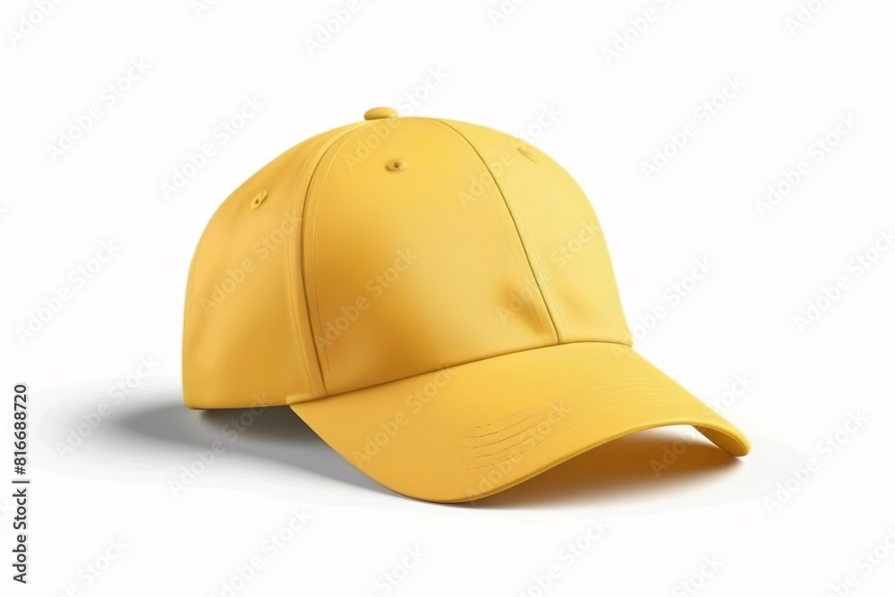 yellow baseball cap. snapback hat. front view. isolated on white ...