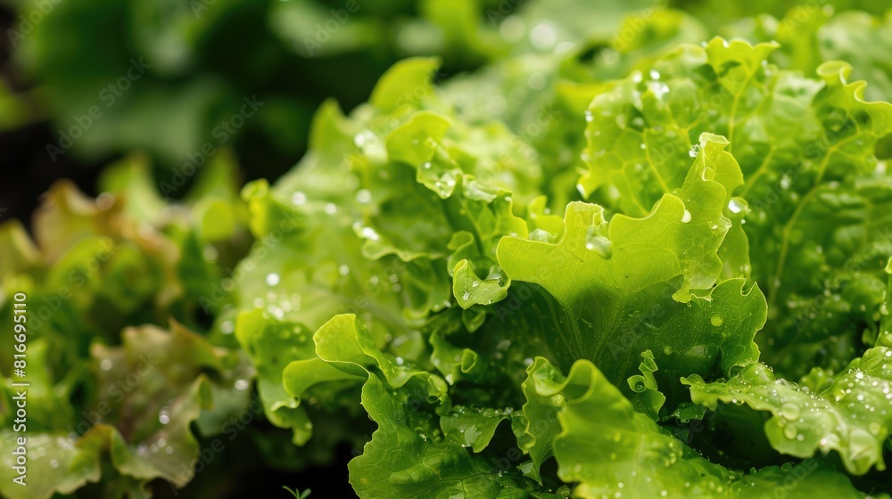 A close-up of hydroponic lettuce plants thriving in a controlled ...