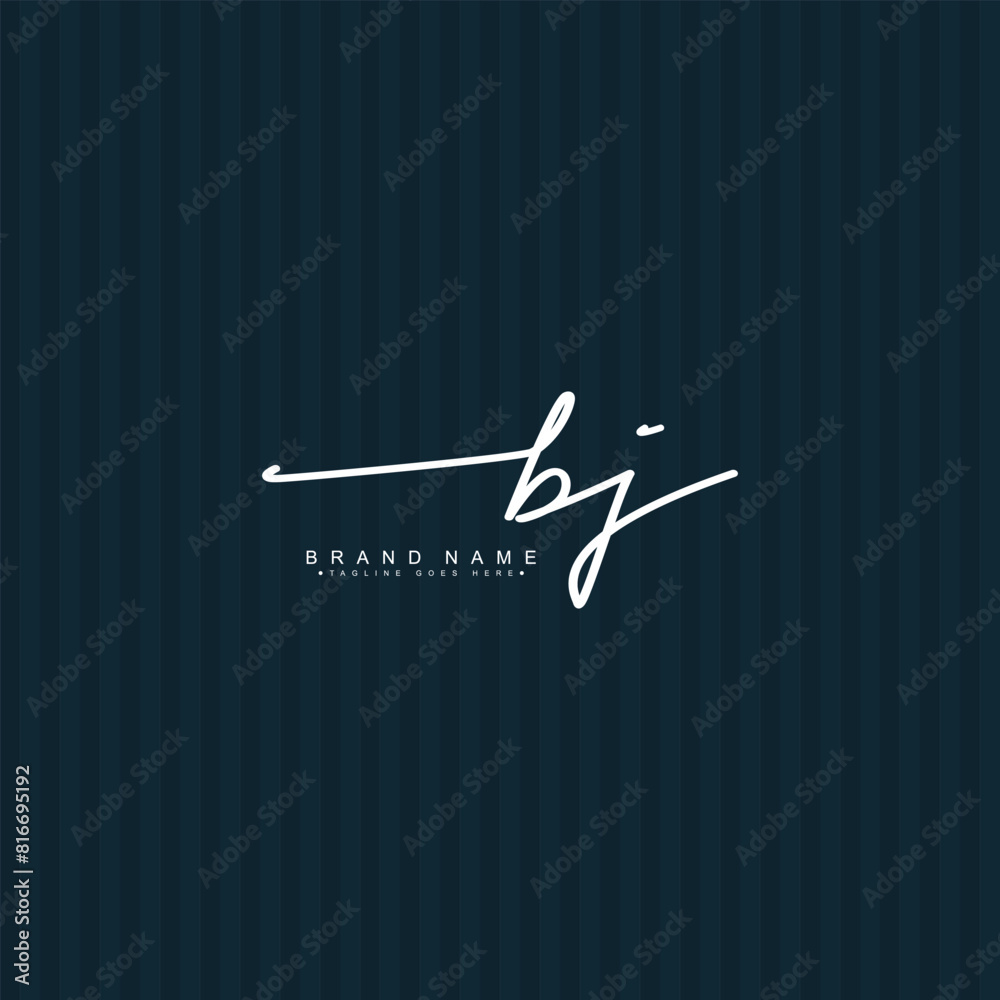 Handwritten Signature logo for Initial Letter BJ - Vector Logo Template ...