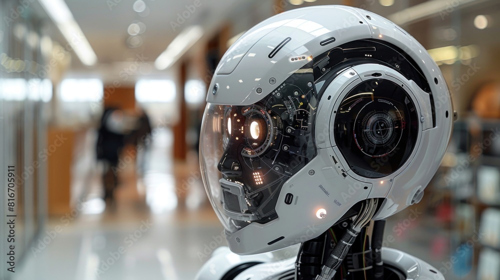 futuristic robot from the future, equipped with cutting-edge artificial ...