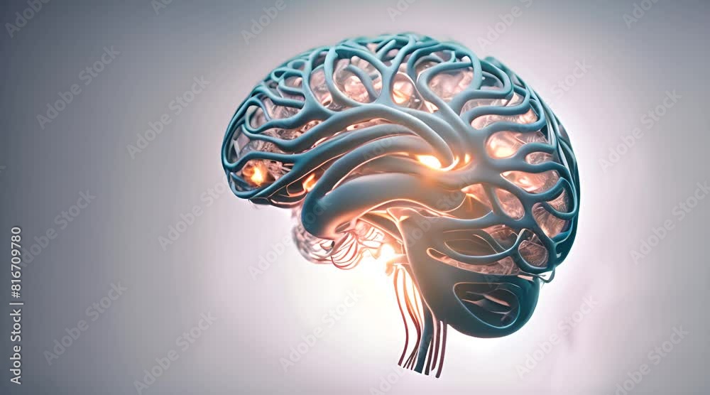 3d mockup of the electrical connections between neurons in the human ...