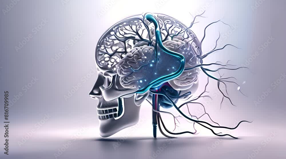 3d mockup of the electrical connections between neurons in the human ...