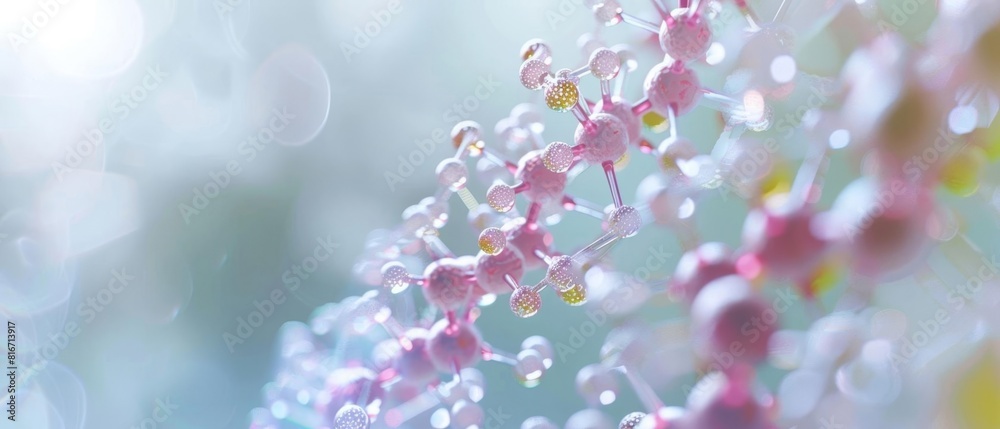 Macro shot of a 3D printed DNA structure, focusing on the bonds between ...
