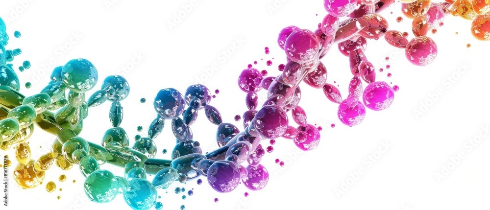 Highresolution image of a multicolored 3D DNA model, each nucleotide ...