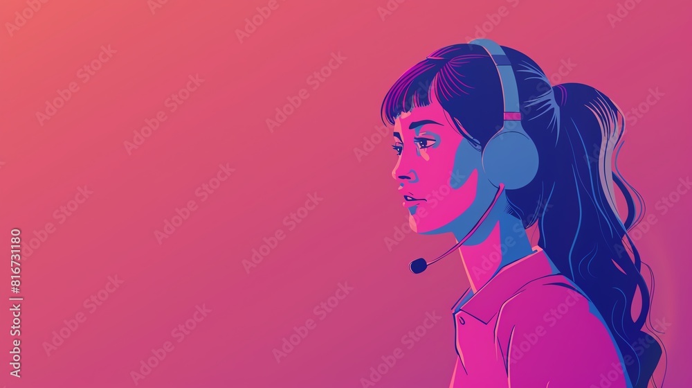 Customer service tips flat design, side view, service theme, cartoon ...