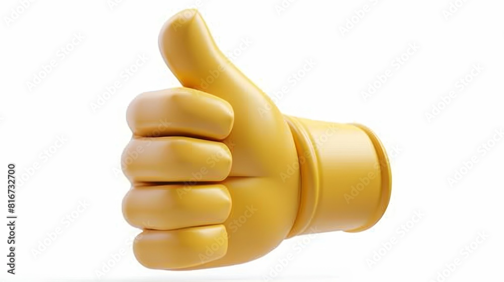 The thumb up sign is rendered in 3D, isolated on a white background ...
