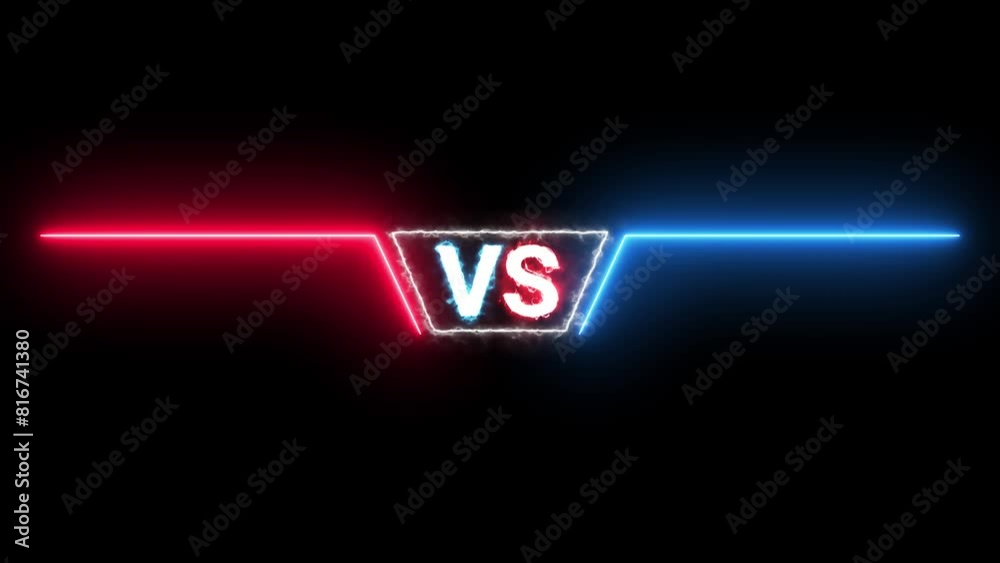 VS versus bars neon animated versus vs bars neon blue and red ...