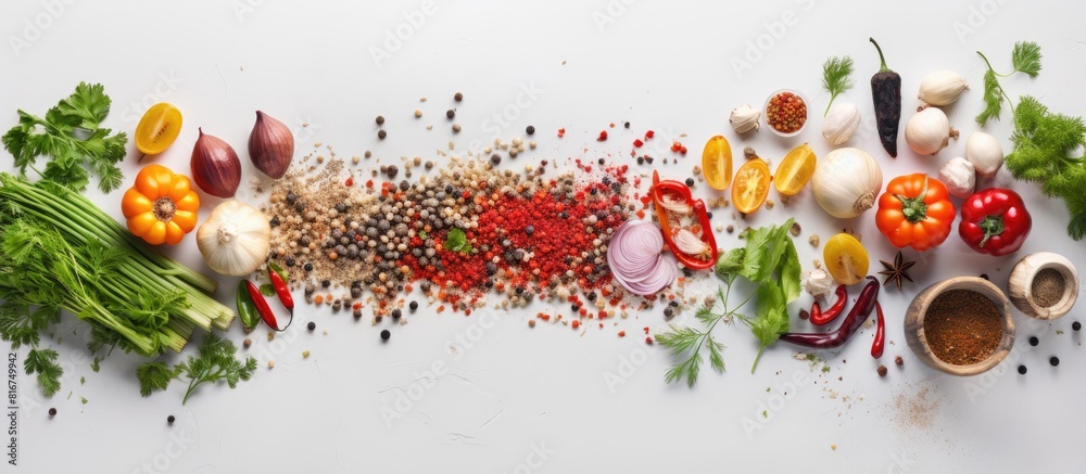 A copy space image showcasing mise en place where a professional chef s ...