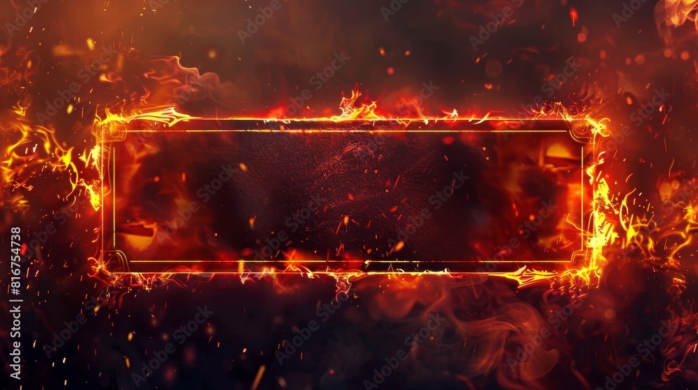 An offline stream banner layout with a dark red background and yellow ...